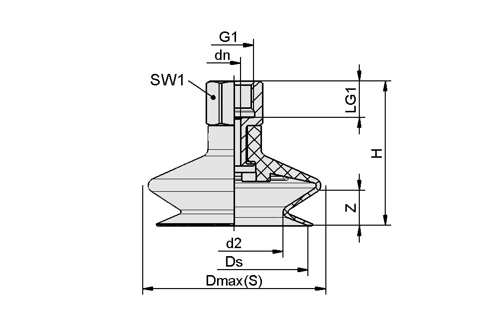 FSGA 53 EPDM-ECO-55 G1/4-IG > Vacuum Components