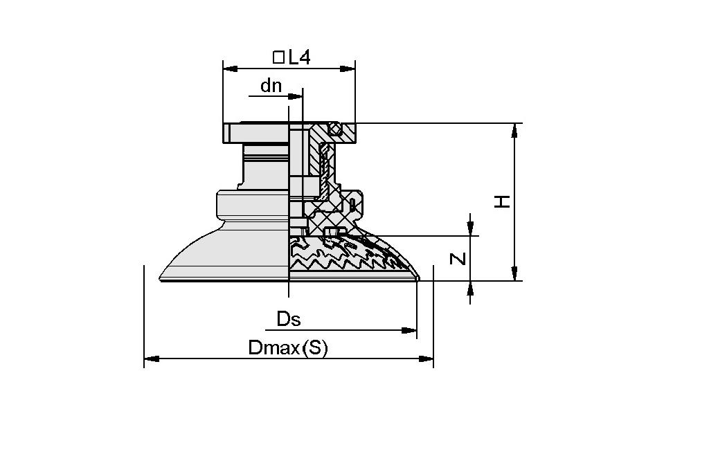 Bell-shaped suction cup (round): SAX 50 ED-85 RA | Schmalz > Vacuum ...